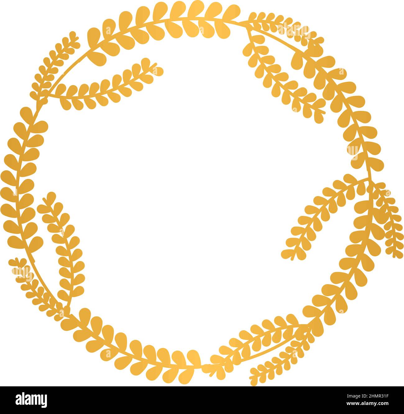 golden wreath of leaves design Stock Vector Image & Art - Alamy