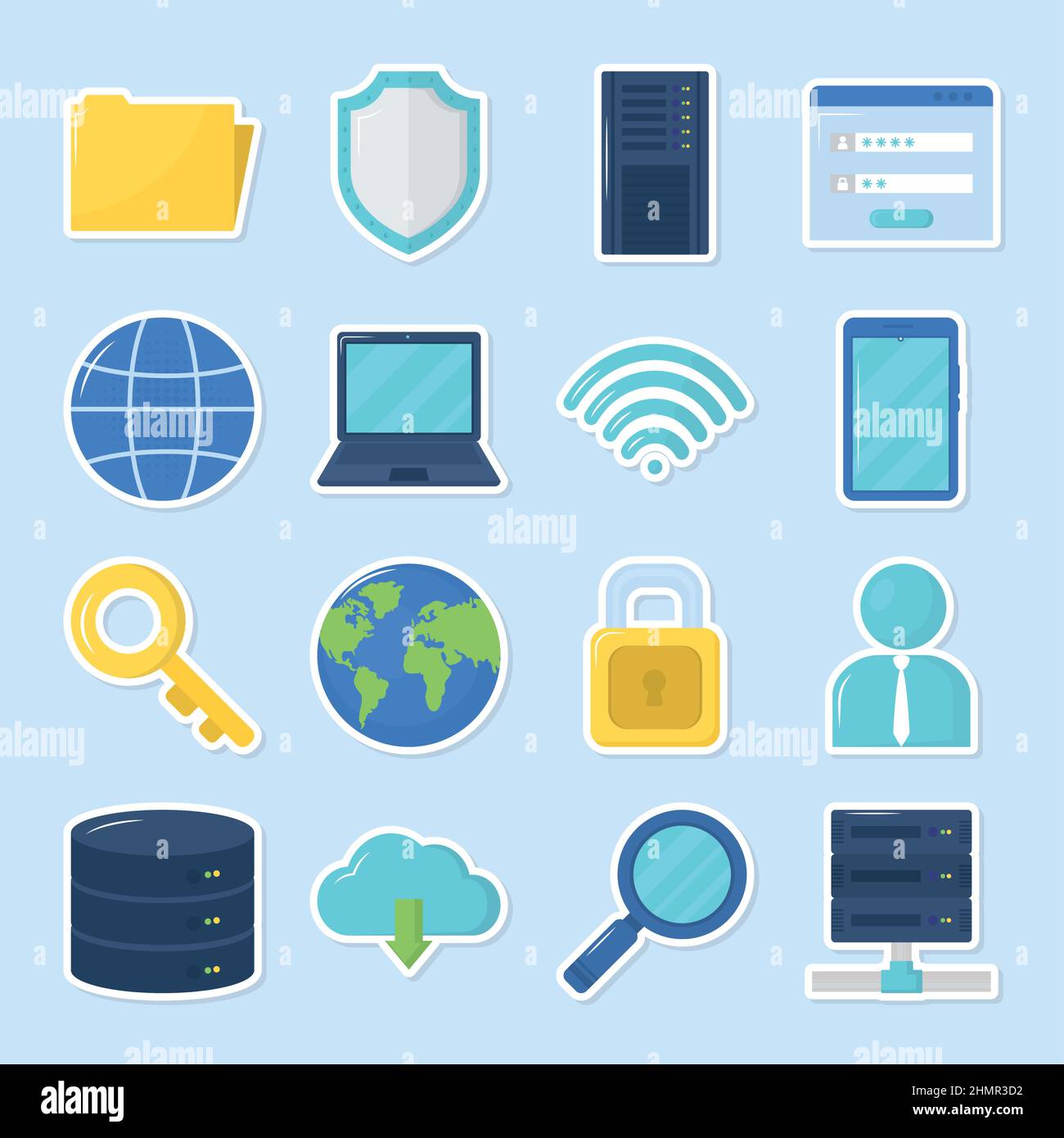 vpn icon collection on blue background Stock Vector Image & Art - Alamy