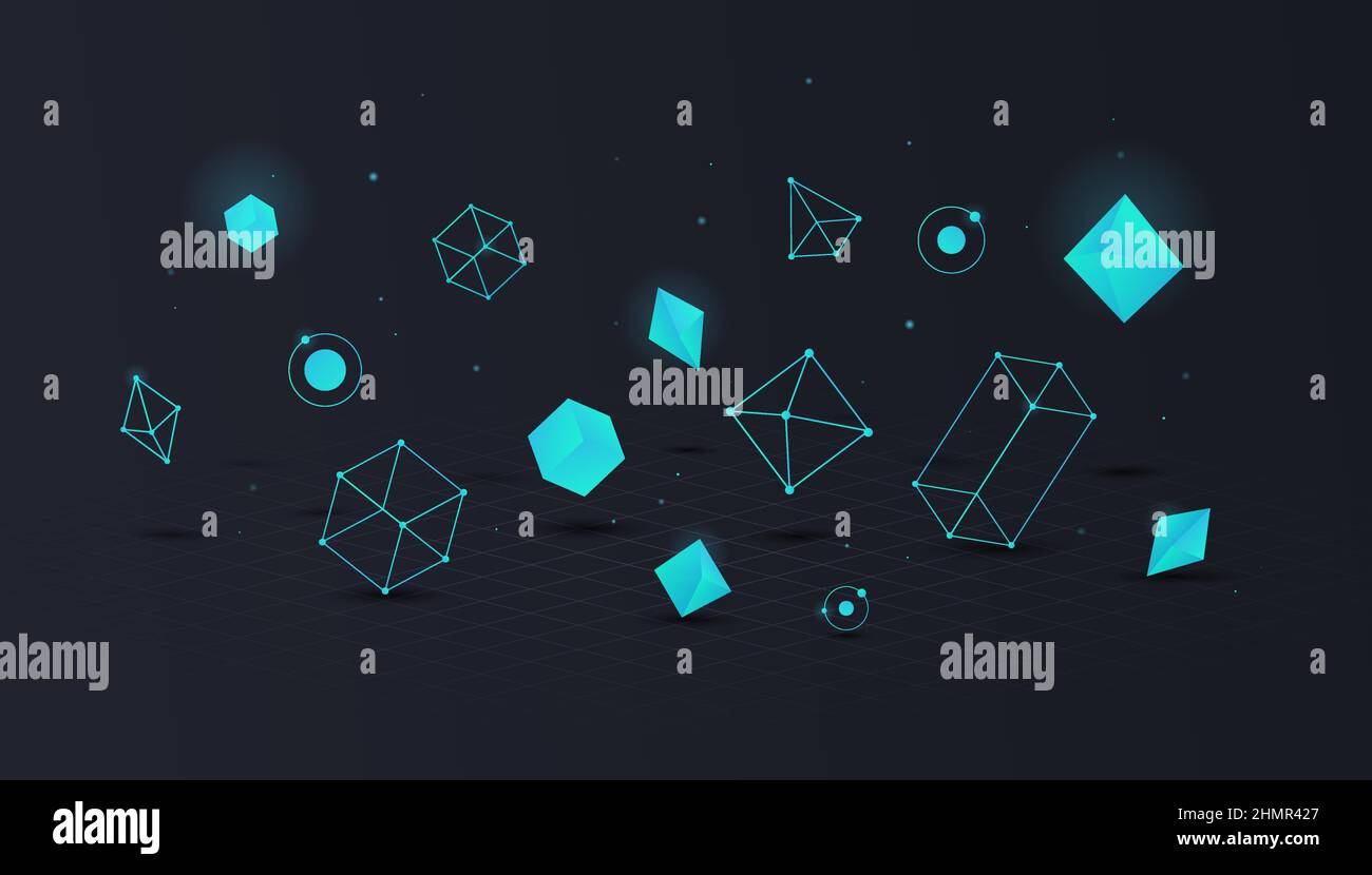 Floating 3D neon Stock Vector Image & Art - Alamy