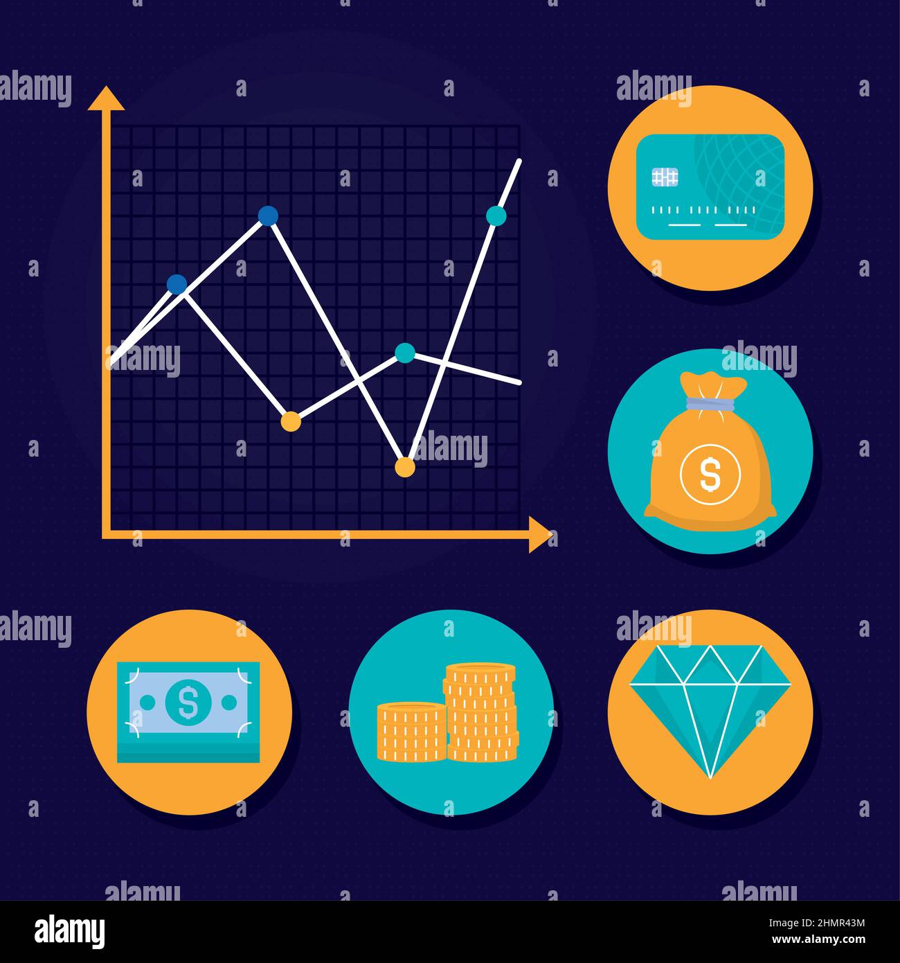 financial symbols icon set design Stock Vector Image & Art - Alamy