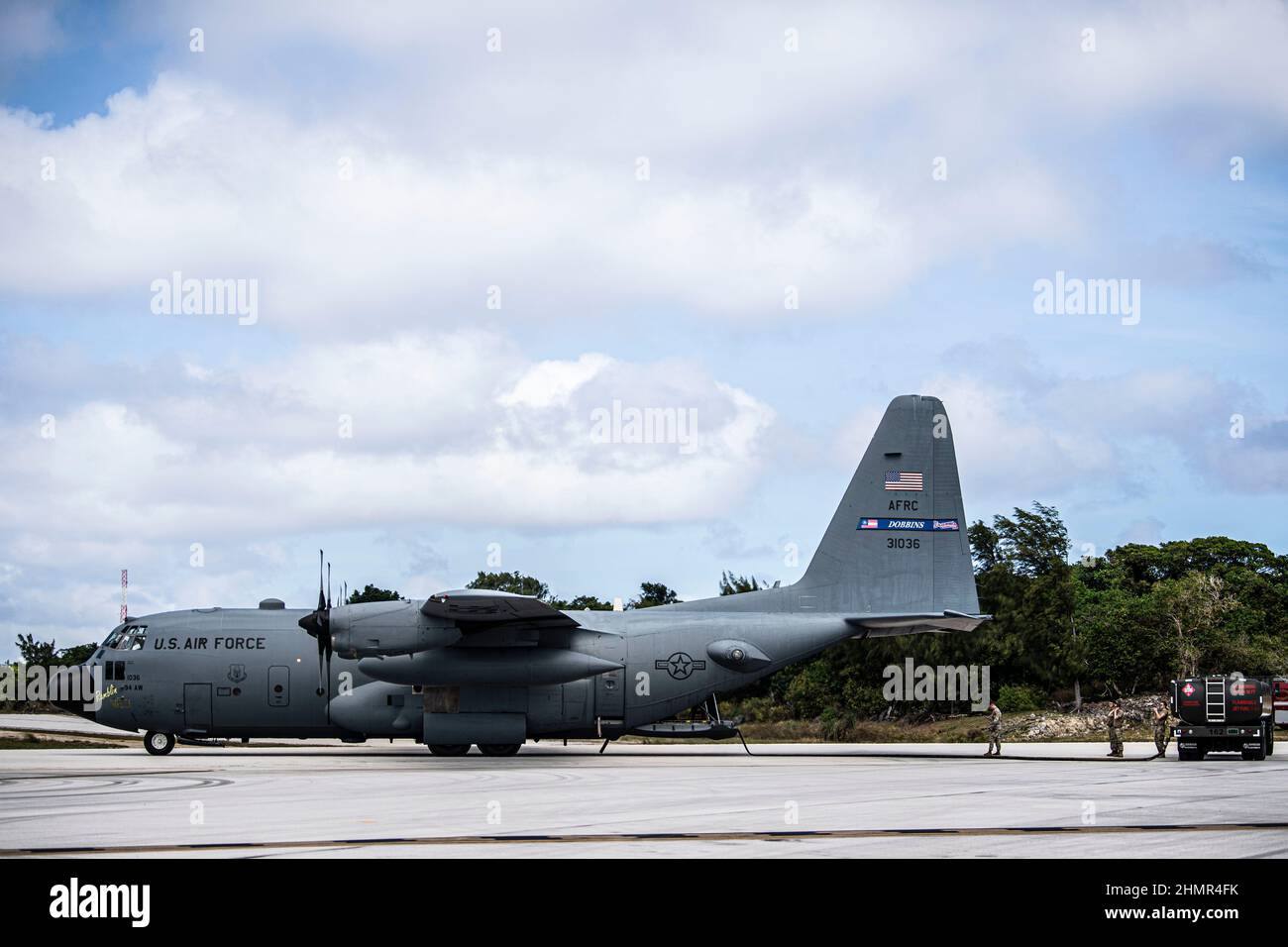 A U.S. Air Force C-130 Hercules assigned to the 94th Airlift Wing from ...