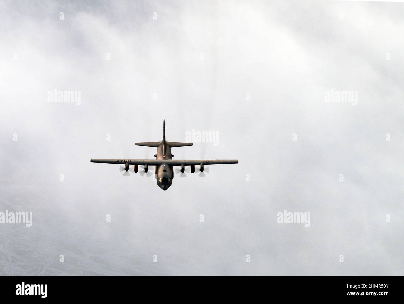 A C-130 Hercules aircraft assigned to the 120th Airlift Wing, travels ...