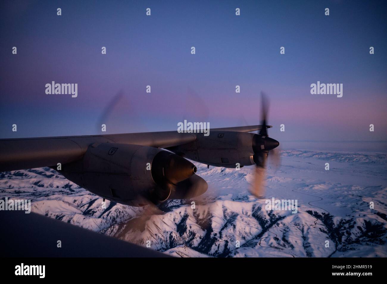 A C-130 Hercules aircraft assigned to the 120th Airlift Wing, travels ...