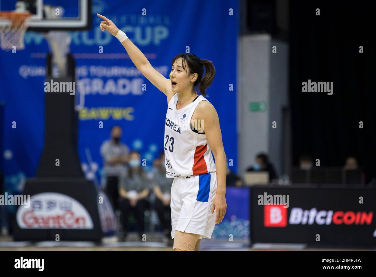 Belgrade, Serbia, 10th February 2022. Danbi Kim of Korea reacts during ...