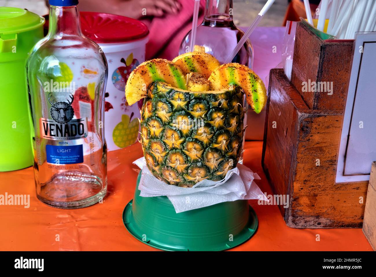 Piña loca rum, pineapple, and cream drink at the Food Festival in ...