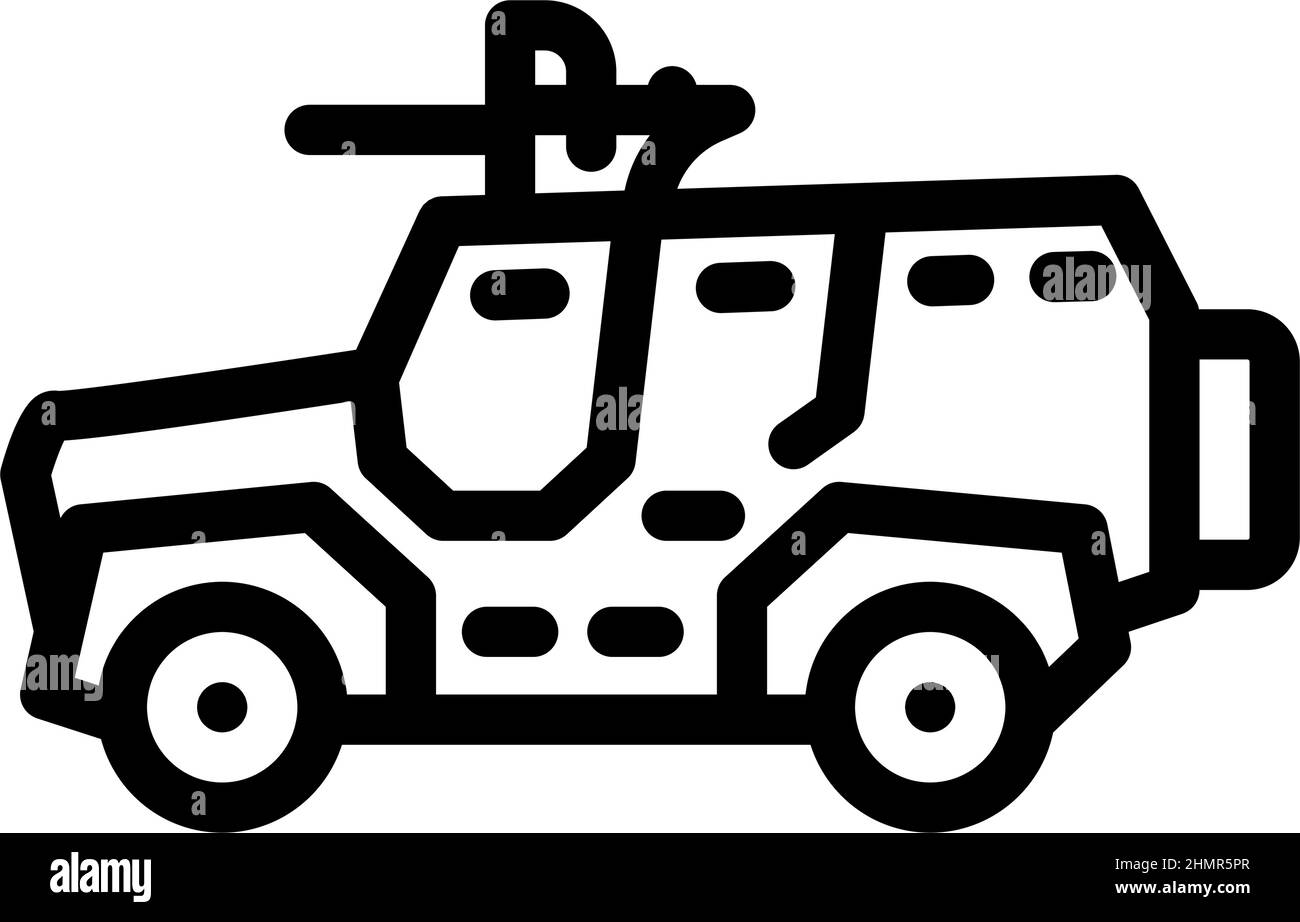 military vehicle line icon vector illustration Stock Vector Image & Art ...