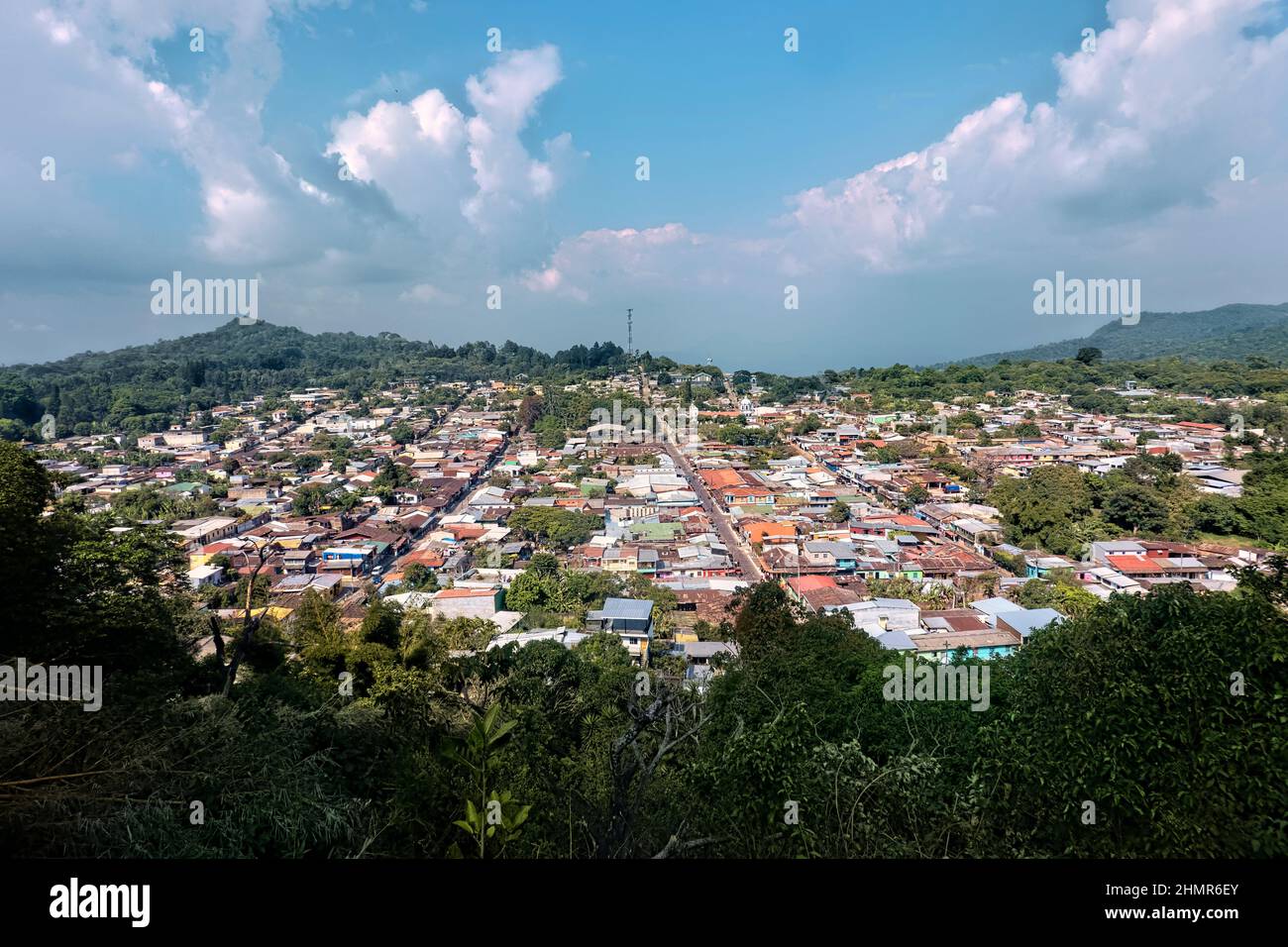 View of charming Ataco town on the Ruta de las Flores, El Salvador ...