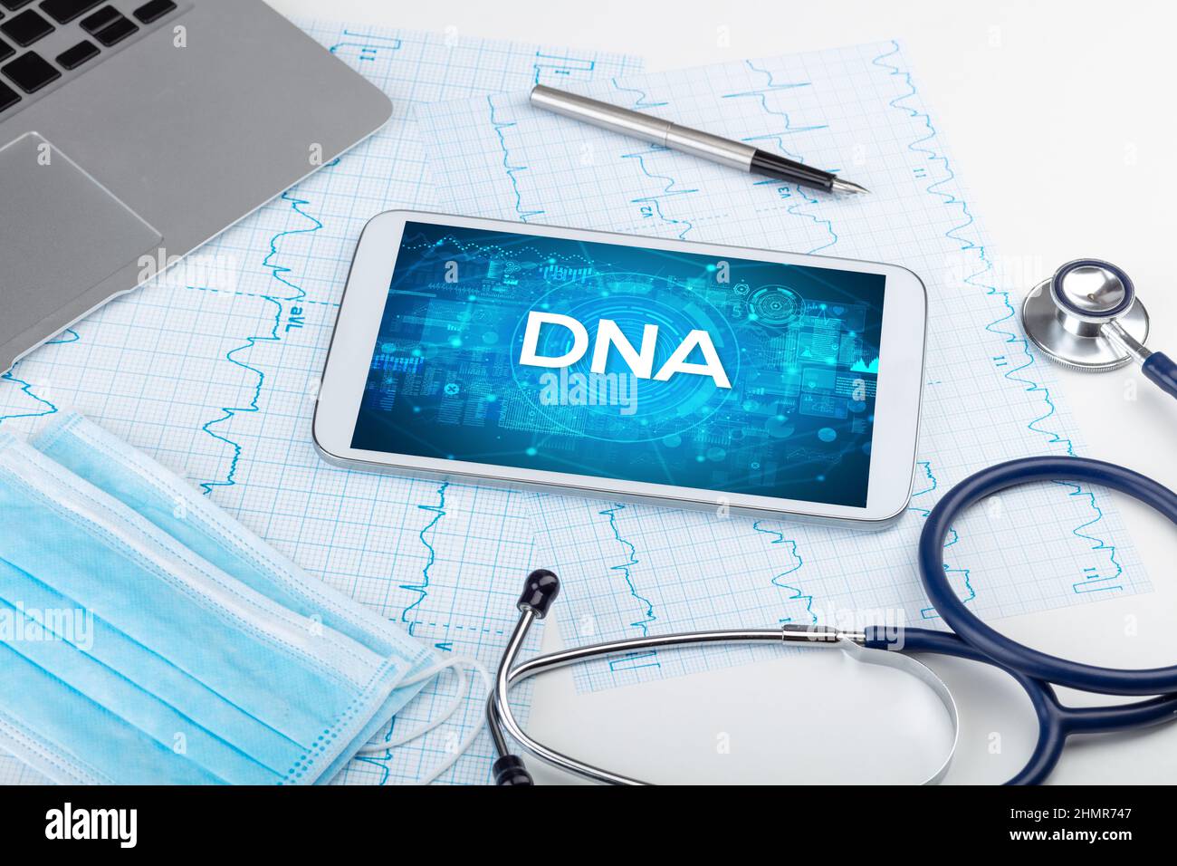 Close-up view of a tablet pc with medical abbreviation Stock Photo - Alamy