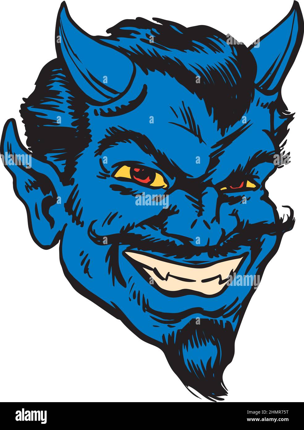 Devil Mascot Head Smiling Vector Illustration Stock Vector Image & Art ...