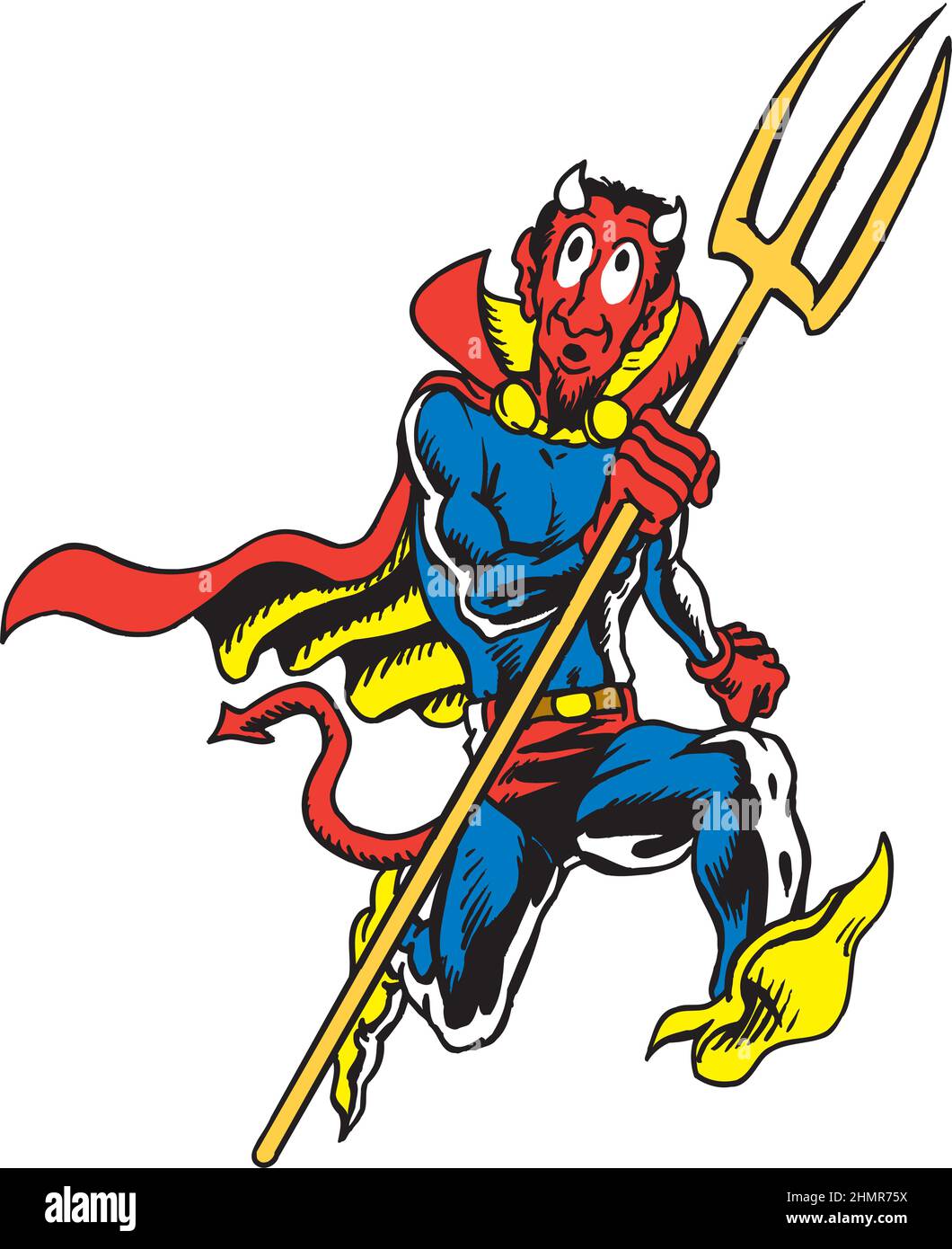 Devil Mascot Running Scared Vector Illustration Stock Vector Image ...