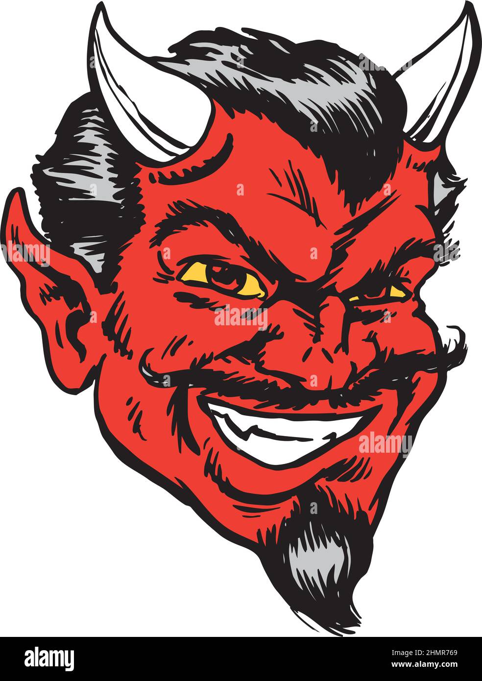 Devil Mascot Head Smiling Vector Illustration Stock Vector Image & Art ...