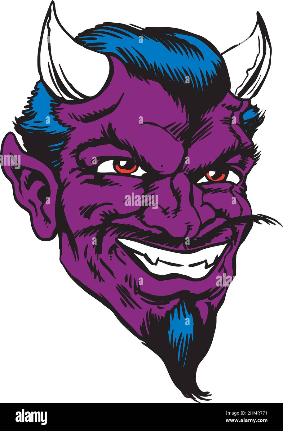 Devil Mascot Head Smiling Vector Illustration Stock Vector Image & Art ...