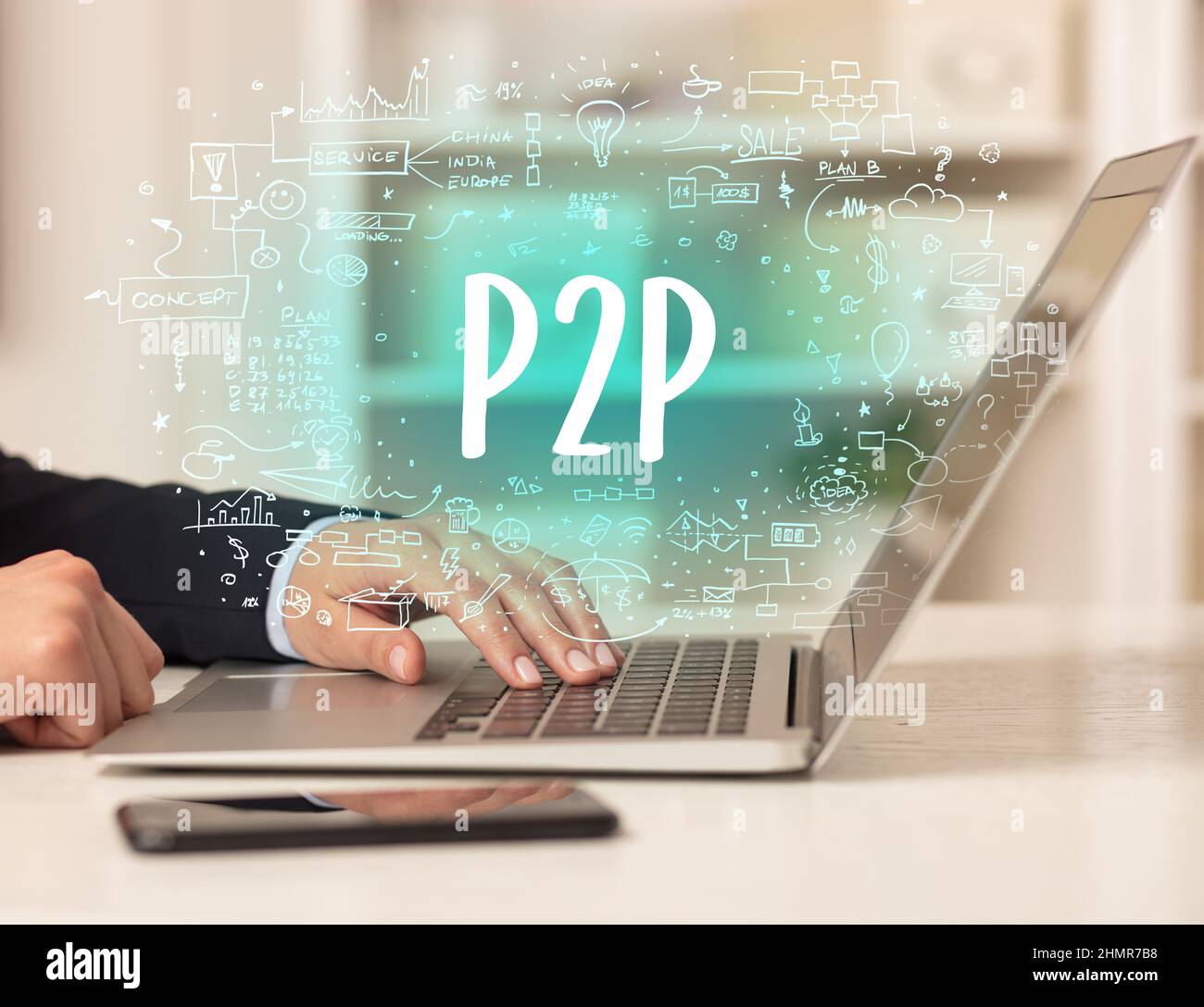 hand working on new modern computer Stock Photo - Alamy