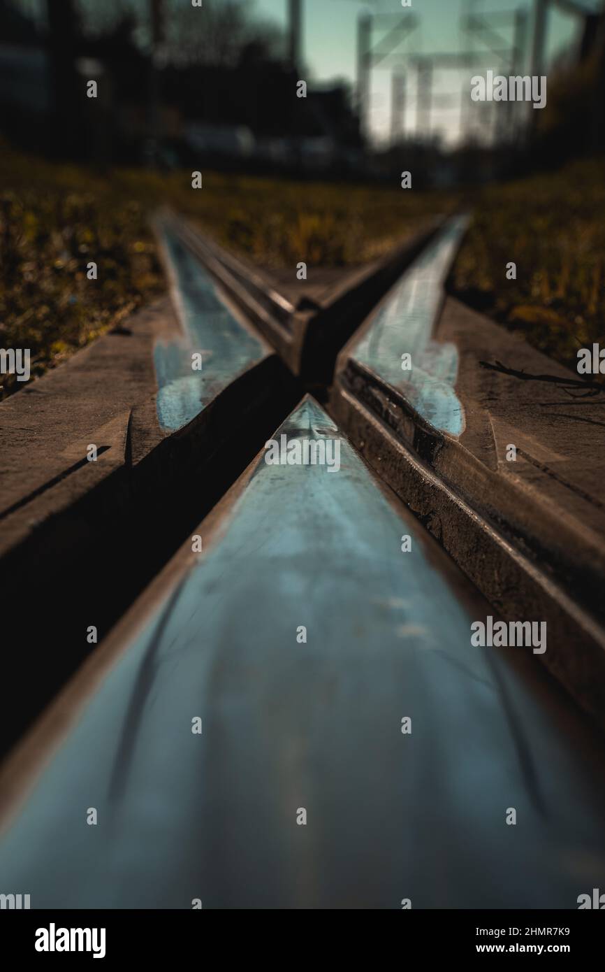 Metal tram lines hi-res stock photography and images - Alamy