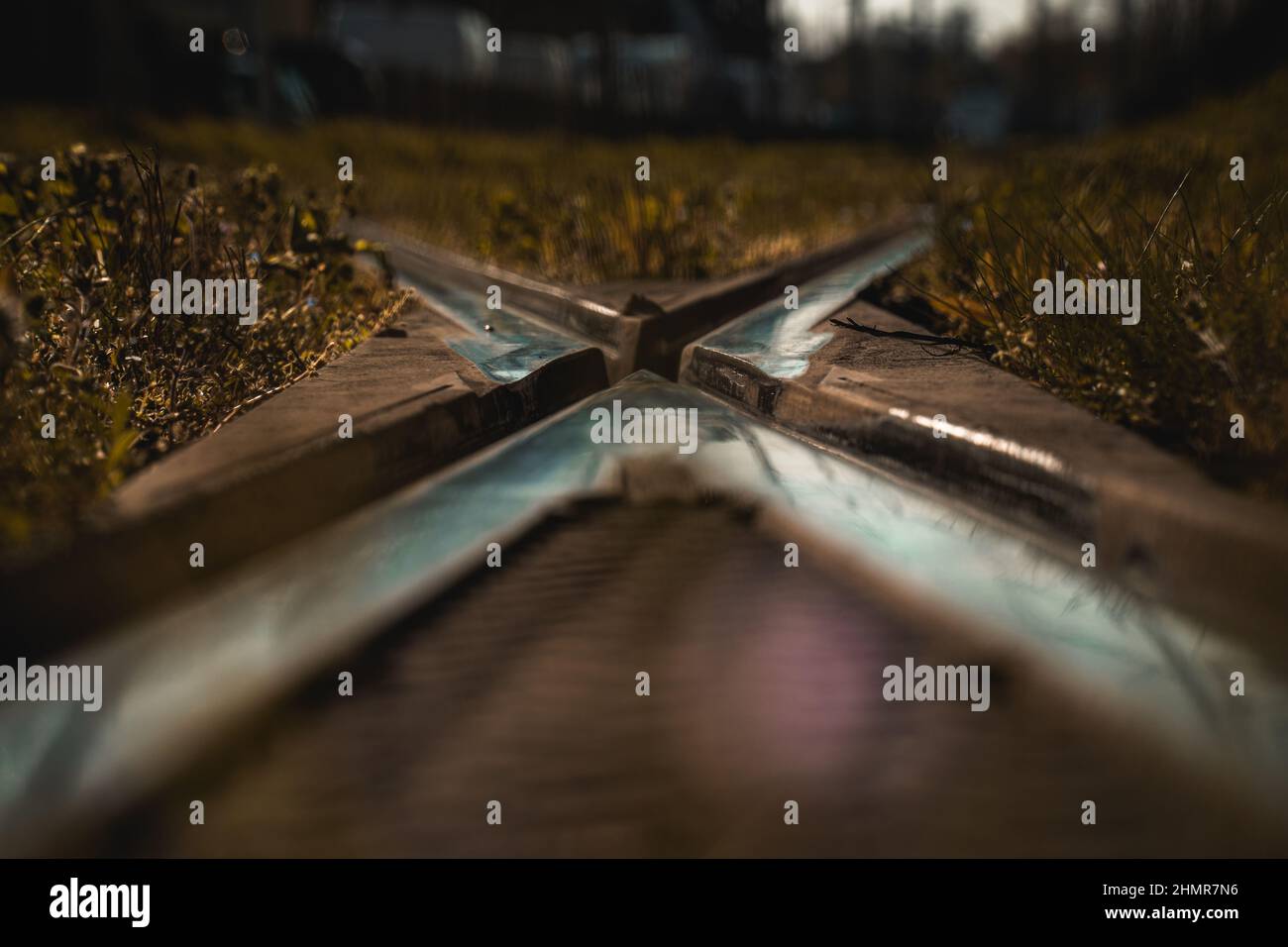 Metal tram lines hi-res stock photography and images - Alamy