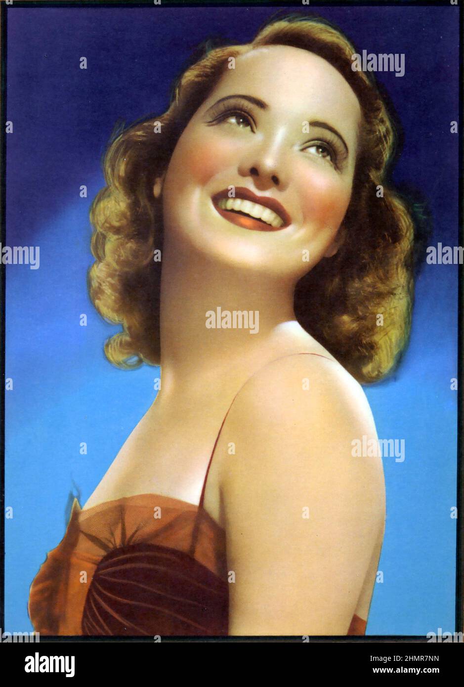 Hand colored publicity photo of actress Merle Oberon Stock Photo - Alamy