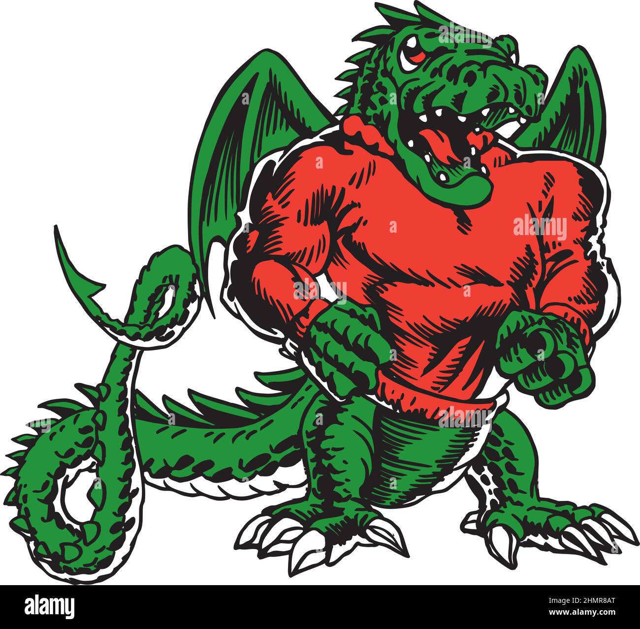 Dragon Mascot Standing Vector Illustration Stock Vector Image & Art - Alamy