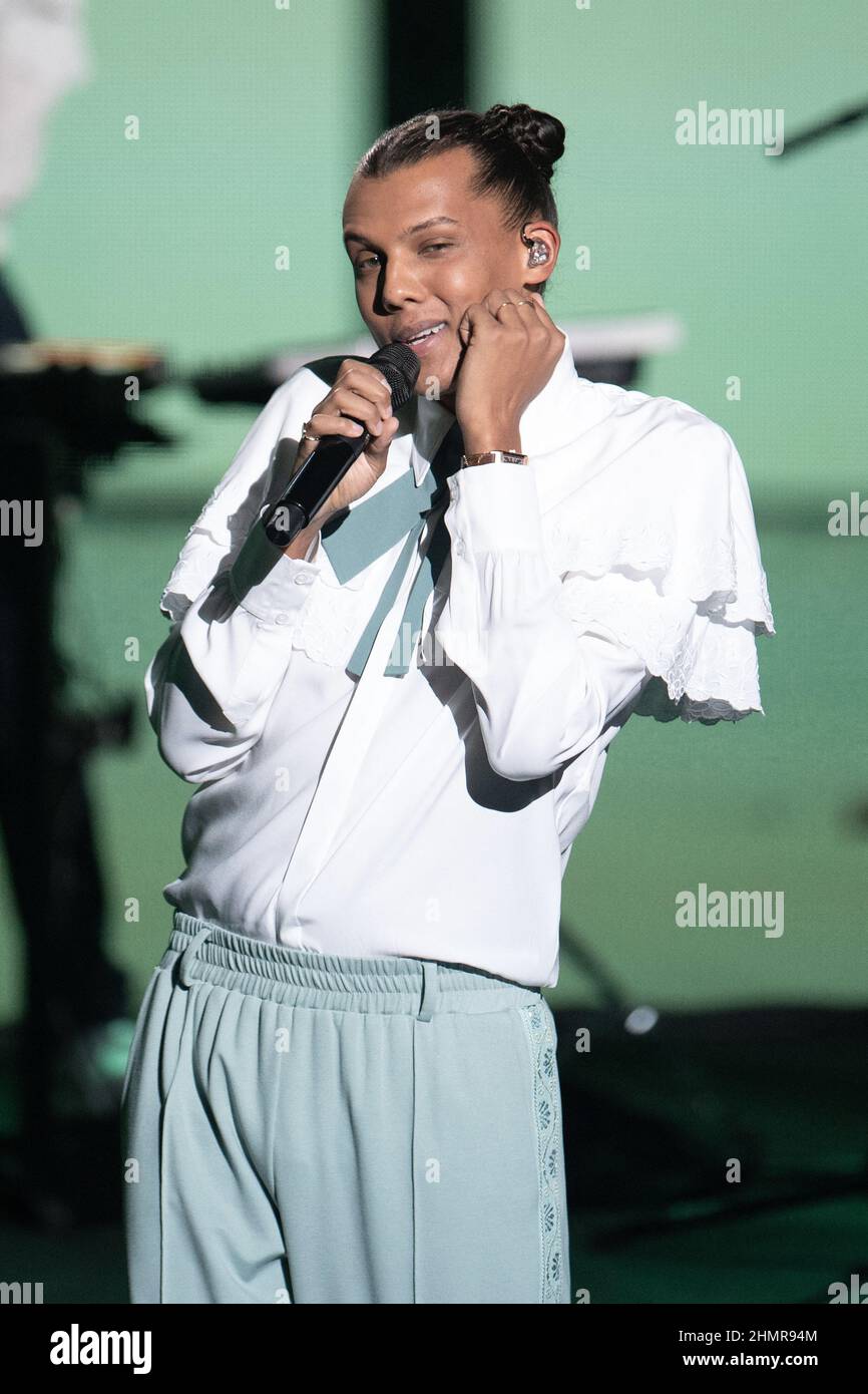 Stromae performs on stage during the 37th Victoires de la Musique at la ...
