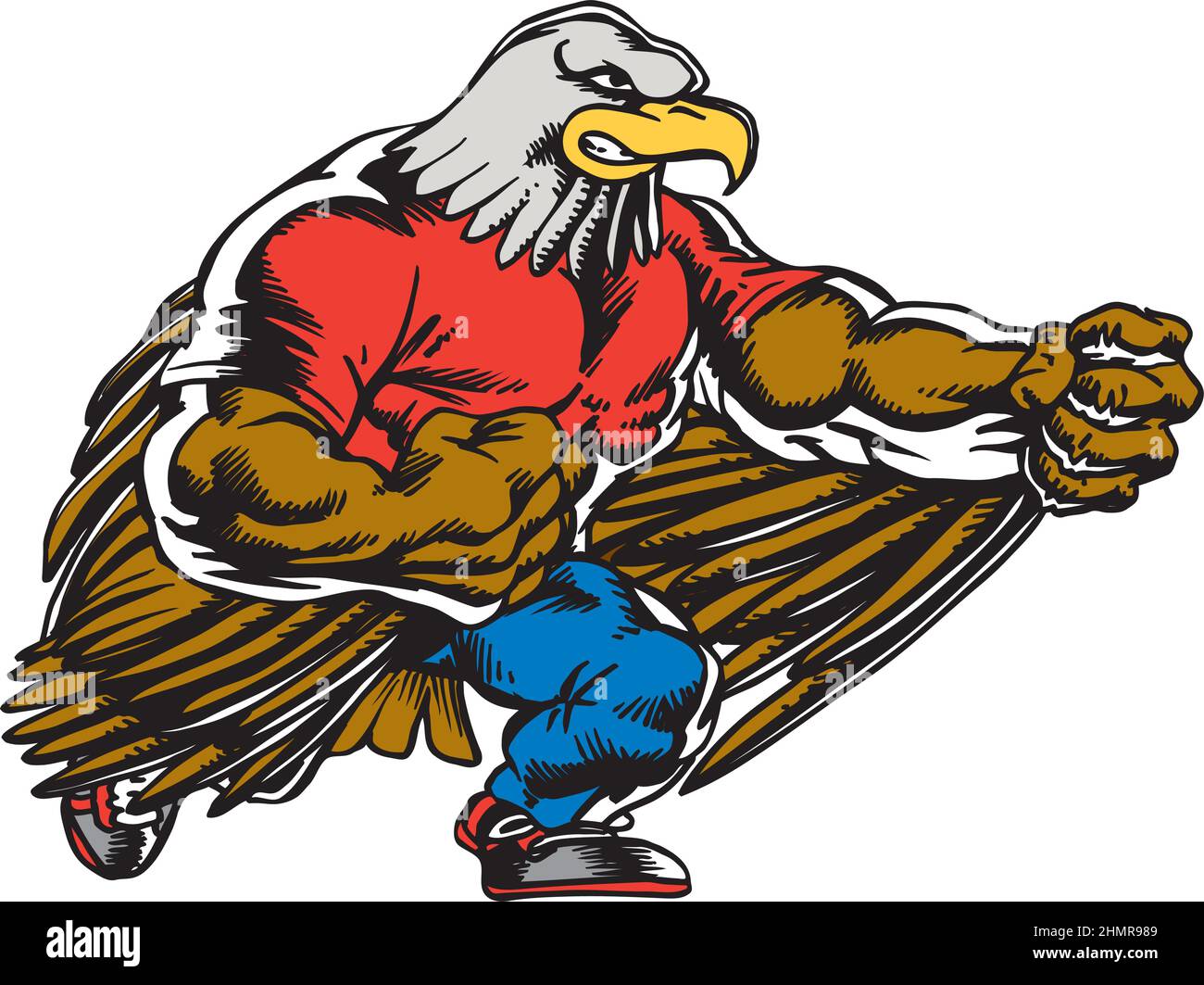 Cartoon Eagle Attacking