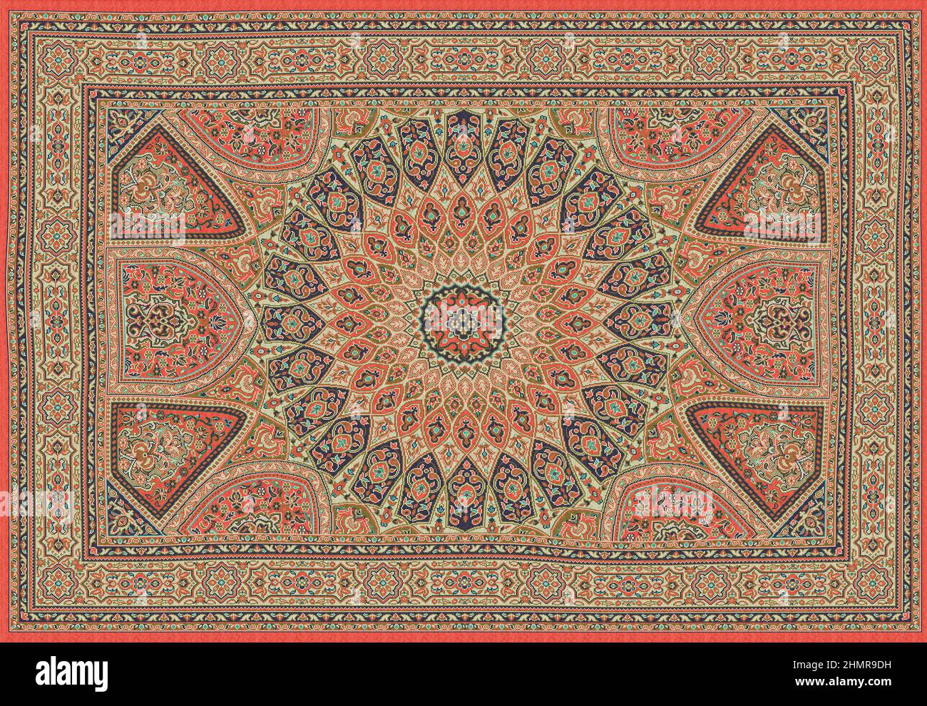 Illustrated Persian carpet original design, Mughal Carpet, Carpet or ...