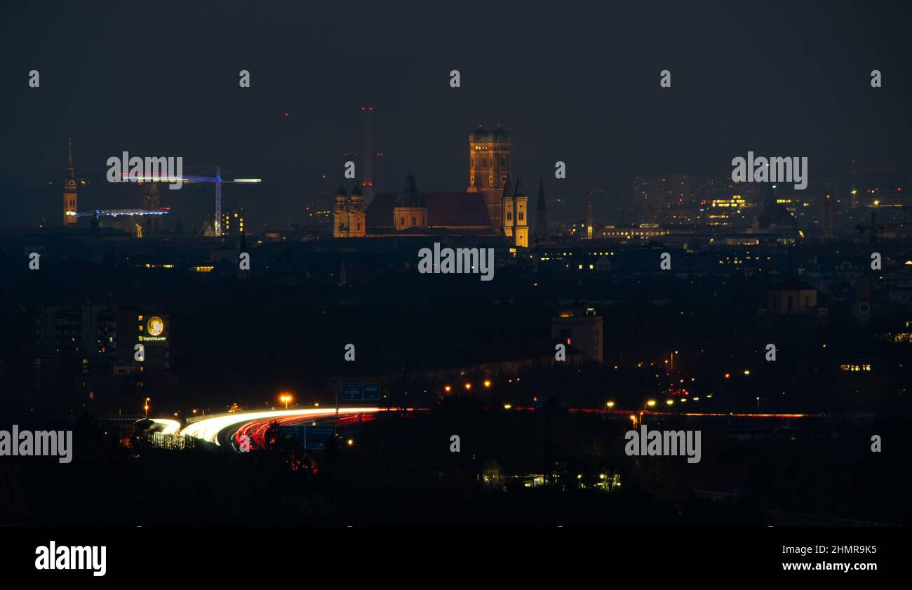 Night view of city buildings Stock Photo - Alamy