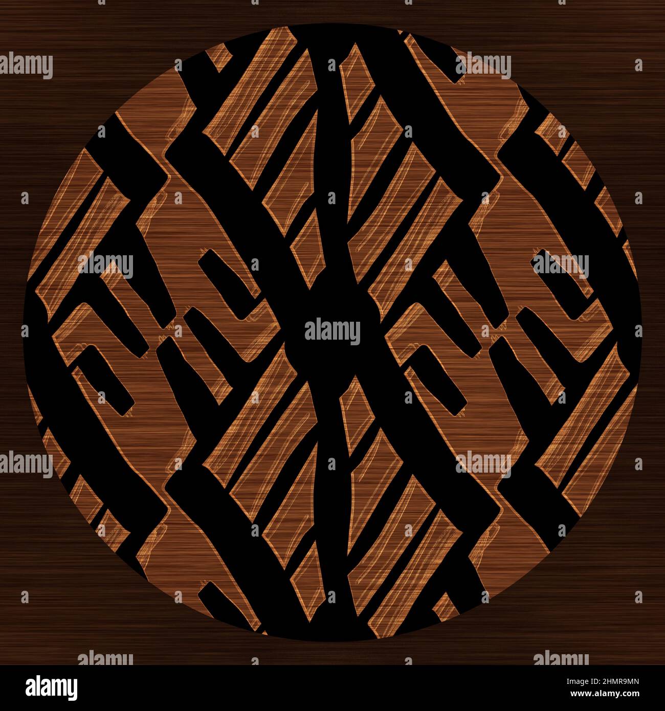 Brown wood effect decorative inlay texture. Seamless engraved oriental ...