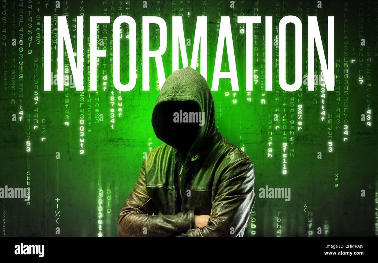 Faceless hacker with inscription Stock Photo - Alamy Faceless hacker with inscription Stock Photo - Alamy