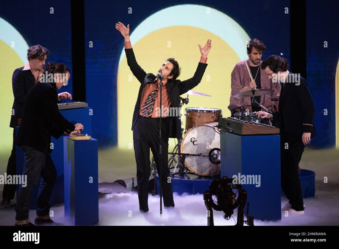 Feu ! Chatterton performs on stage during the 37th Victoires de la ...