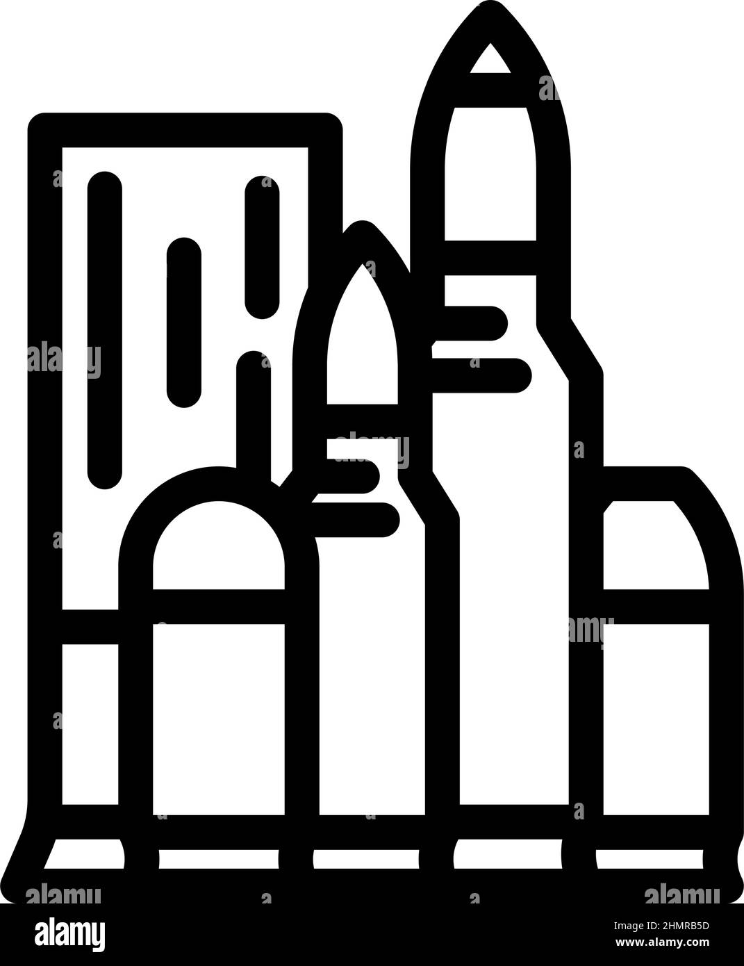 bullet set for gun line icon vector illustration Stock Vector Image ...