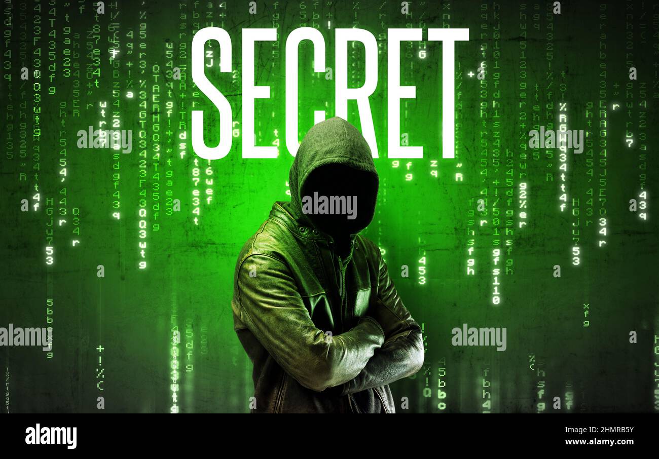Faceless hacker with inscription Stock Photo - Alamy Faceless hacker with inscription Stock Photo - Alamy
