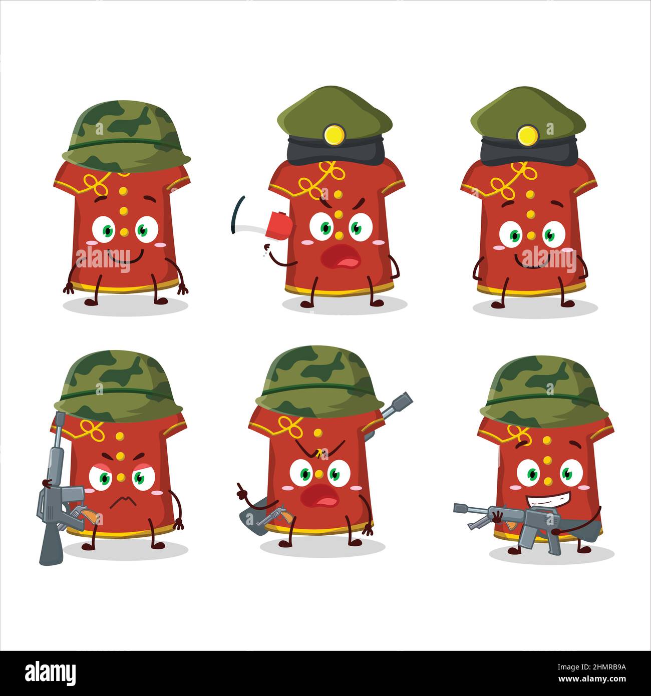A charming soldier red clothing kids chinese woman cartoon picture ...