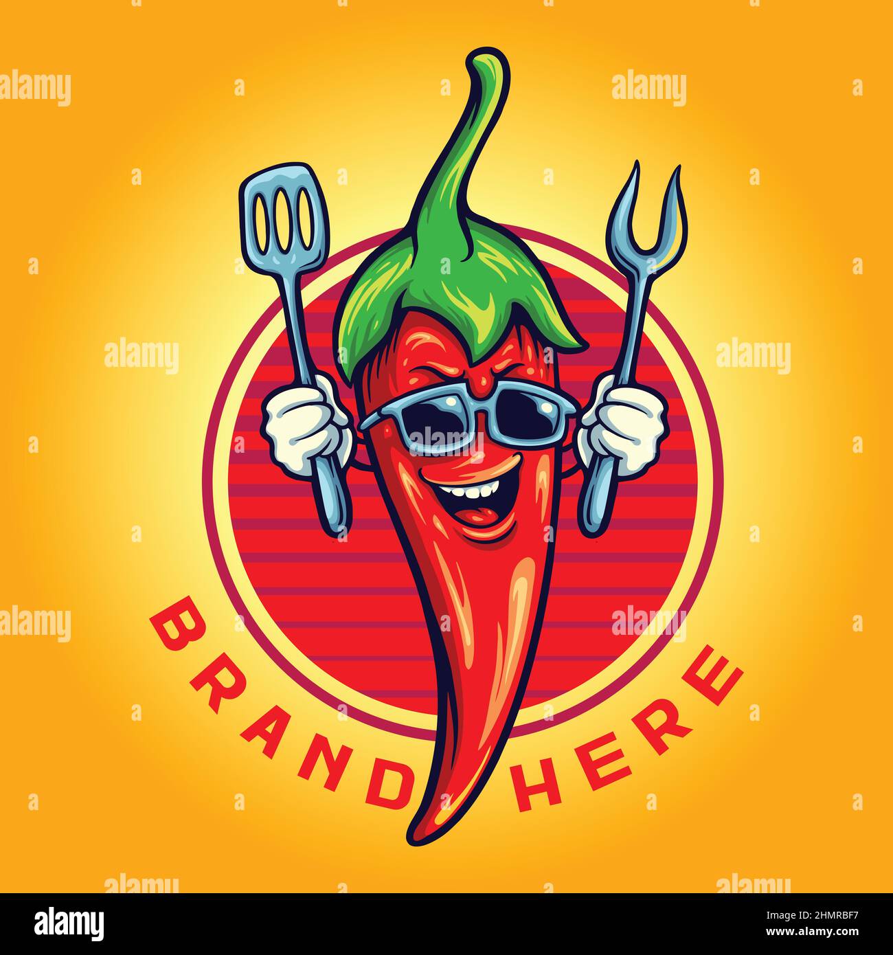 Chili Chef Mascot Logo Food Restaurants Vector illustrations for your ...