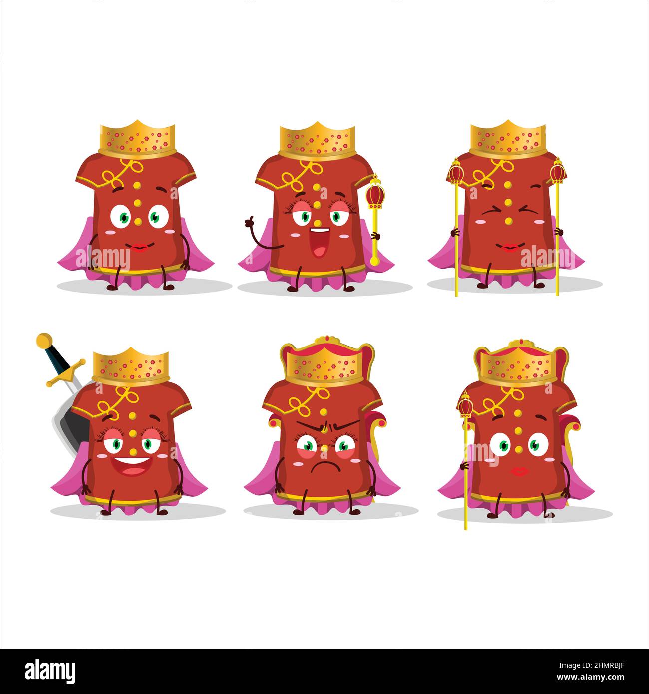 Queen and her magic clothes cartoon of red clothing kids chinese woman ...