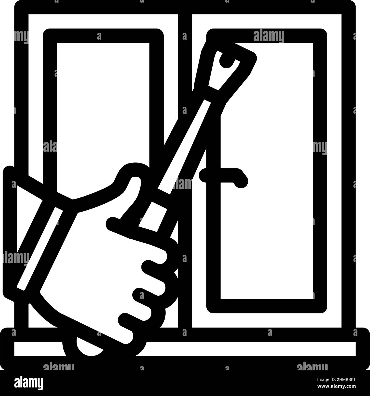 window frame repair line icon vector illustration Stock Vector Image ...