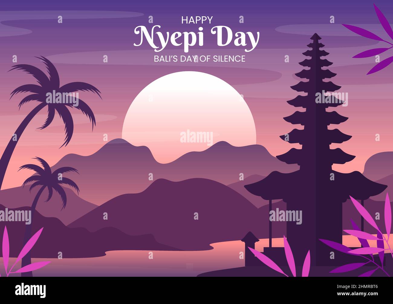 Happy Nyepi Day or Bali's Silence to Hindu Ceremonies in the Background ...
