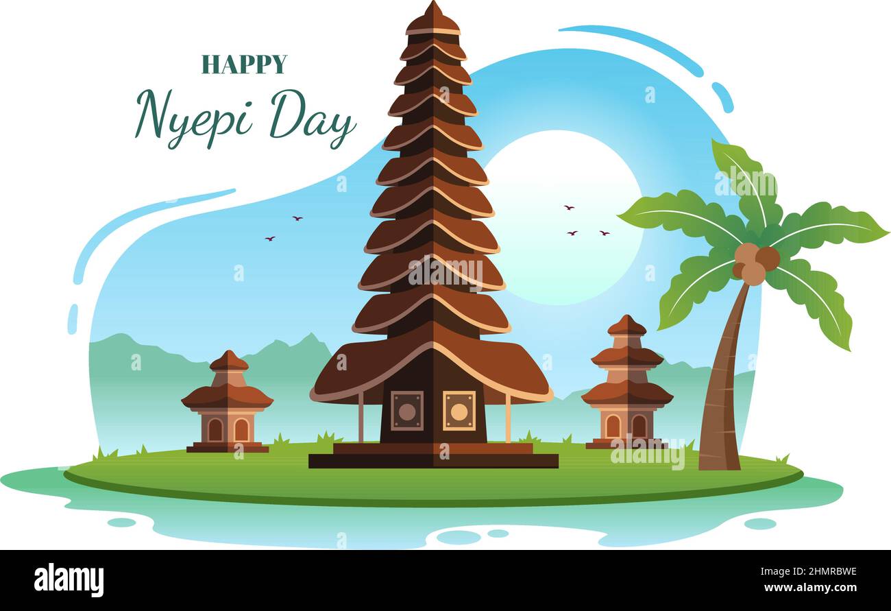 Happy Nyepi Day or Bali's Silence to Hindu Ceremonies in the Background ...