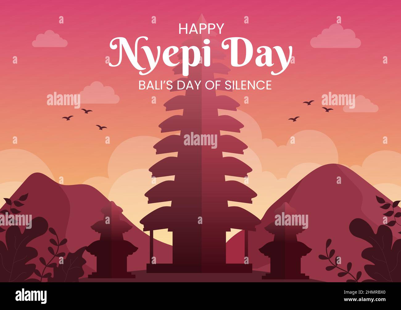 Happy Nyepi Day or Bali's Silence to Hindu Ceremonies in the Background ...