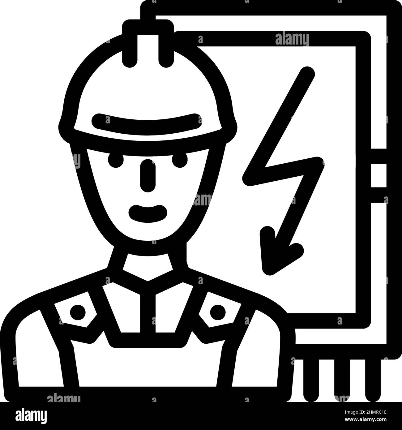 electrician repairman line icon vector illustration Stock Vector Image ...