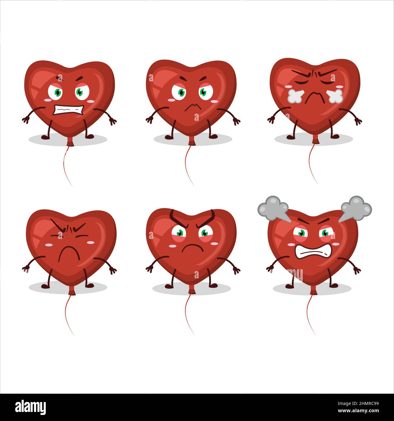 Red heart balloon angry Stock Vector Images - Alamy
