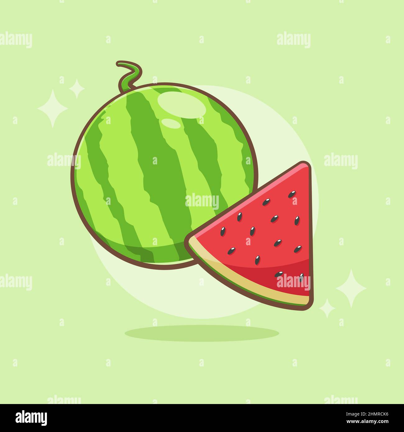 fresh watermelon fruit cartoon illustration Stock Vector Image & Art ...