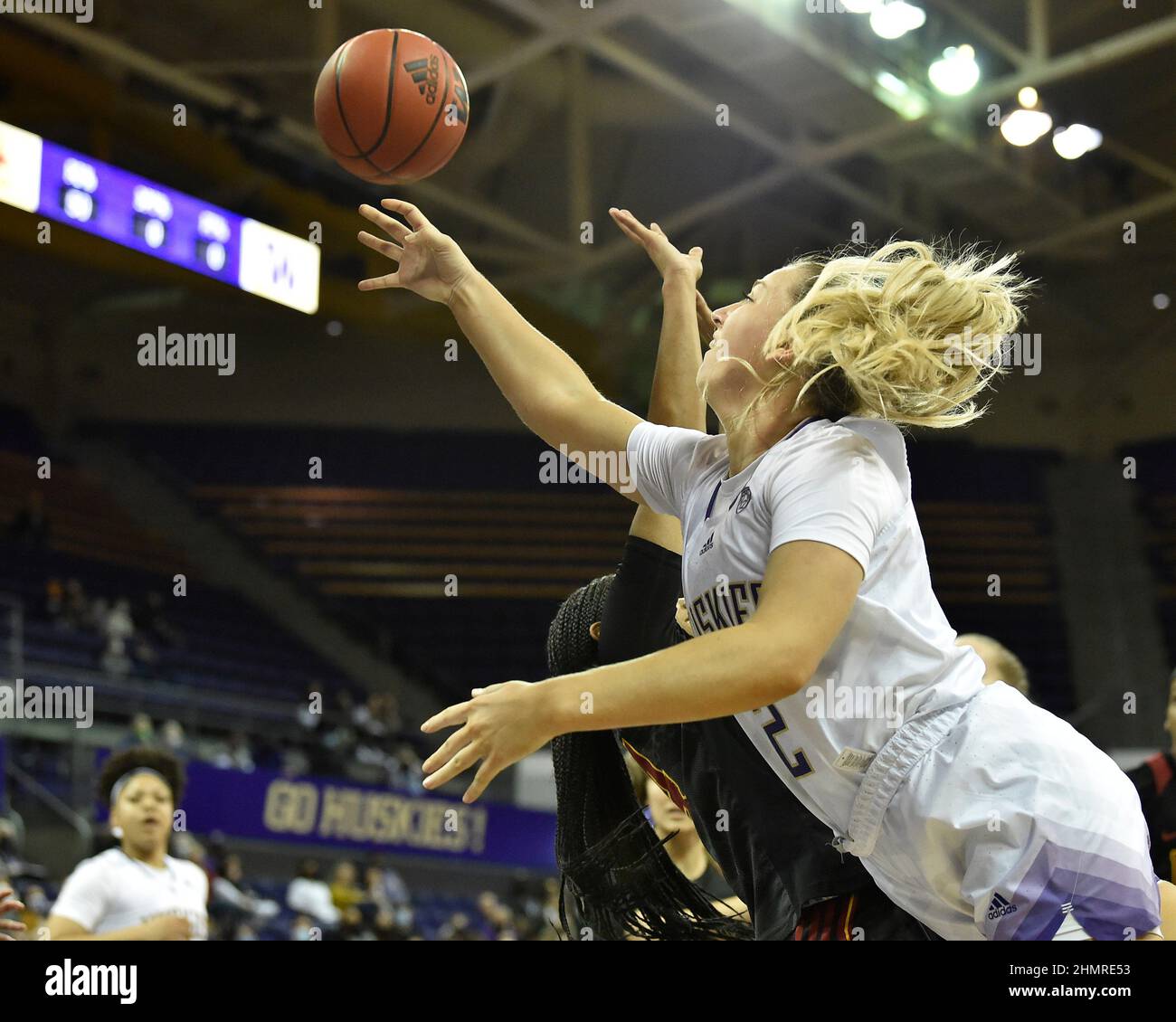 February 11, 2022: Washington center Nancy Mulkey during the first half ...