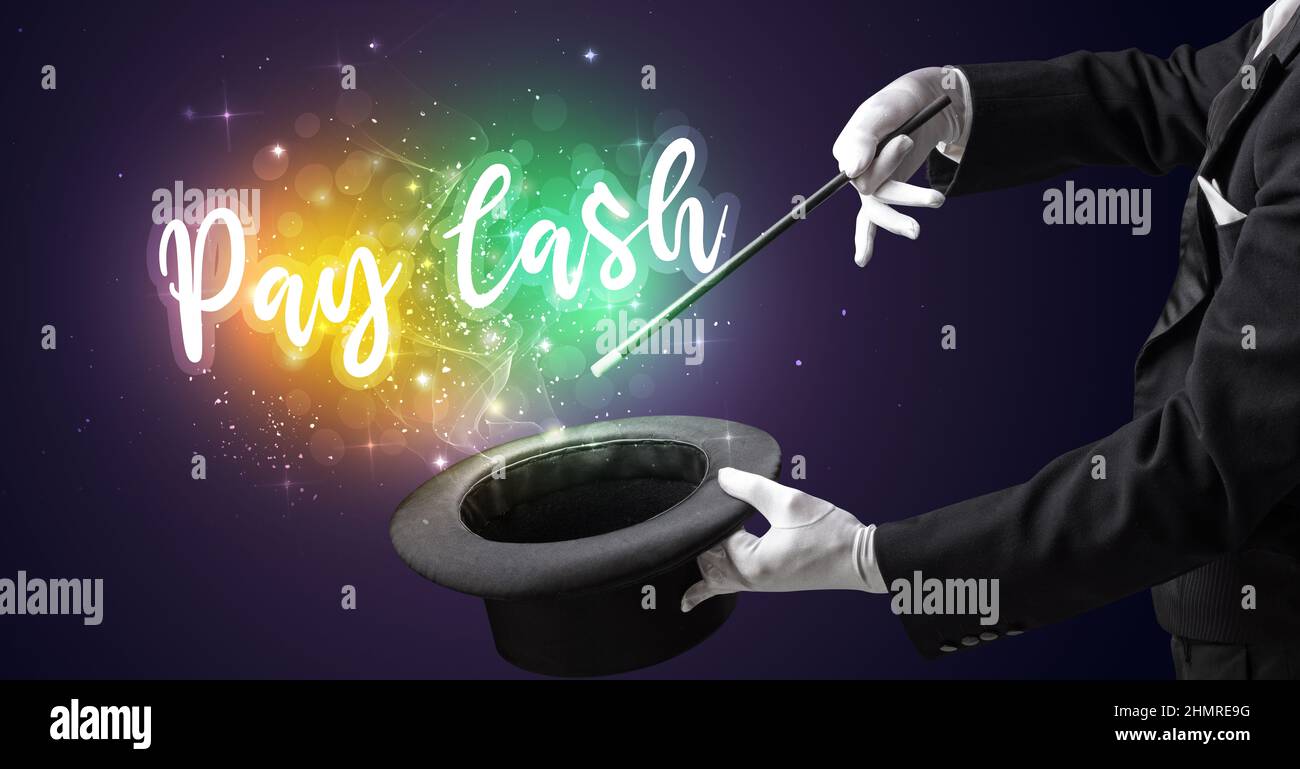 Young magician is showing magic trick Stock Photo - Alamy