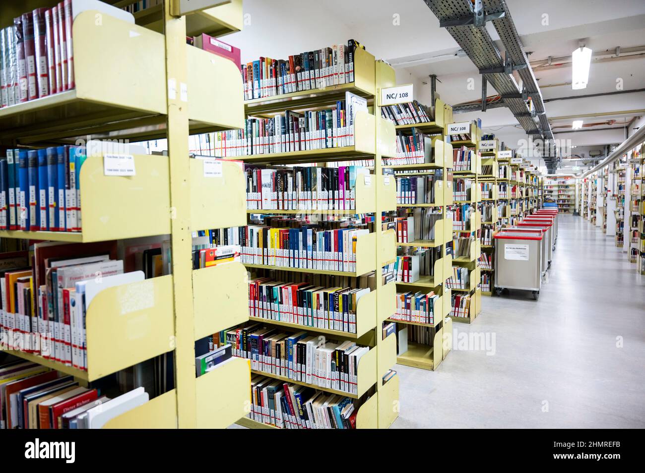 Berlin, Germany. 10th Feb, 2022. In a corridor in the non-public stacks ...