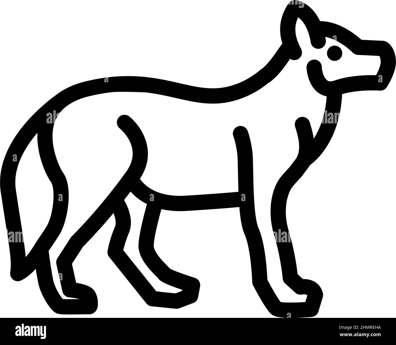 wolf animal line icon vector illustration Stock Vector Image & Art - Alamy