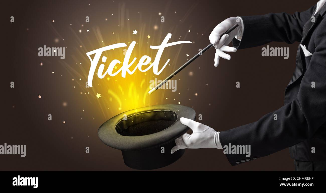 Old Magician is showing magic trick Stock Photo - Alamy