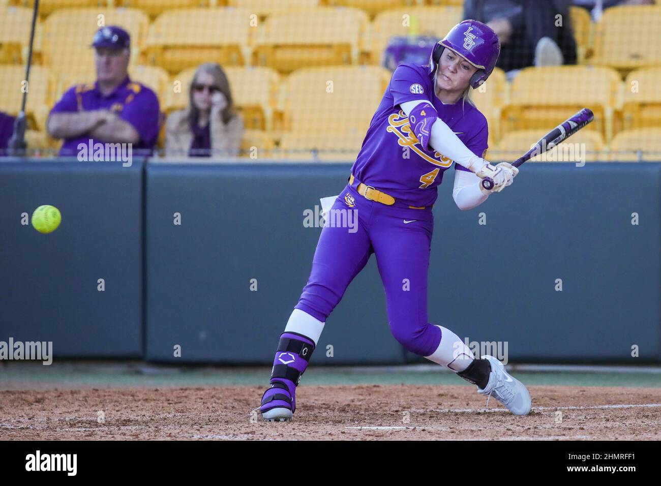 Baton Rouge, LA, USA. 11th Feb, 2022. LSU's McKenzie Redoutey (4) tries ...