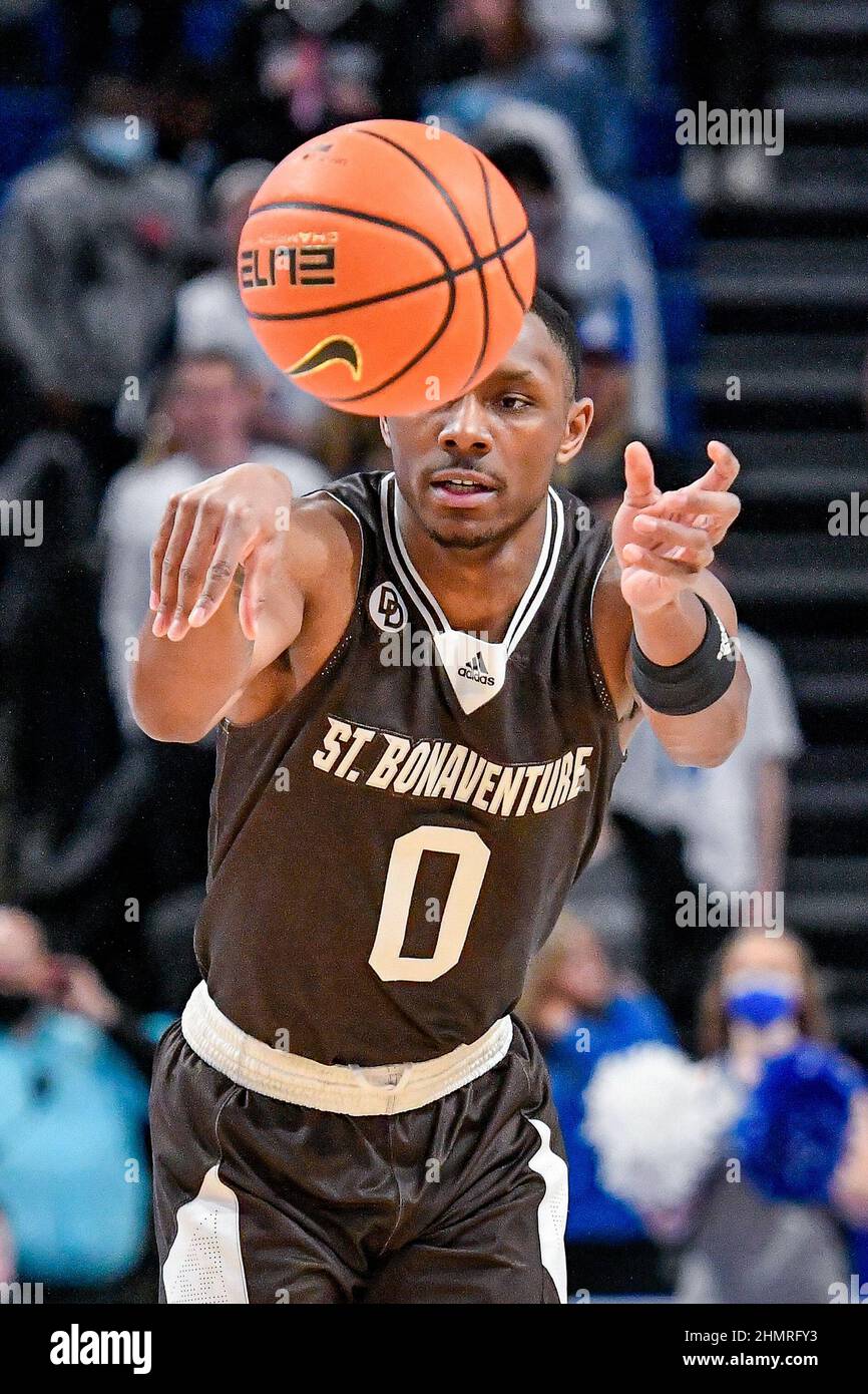 February 11, 2022: St. Bonaventure Bonnies guard Kyle Lofton (0) passes ...