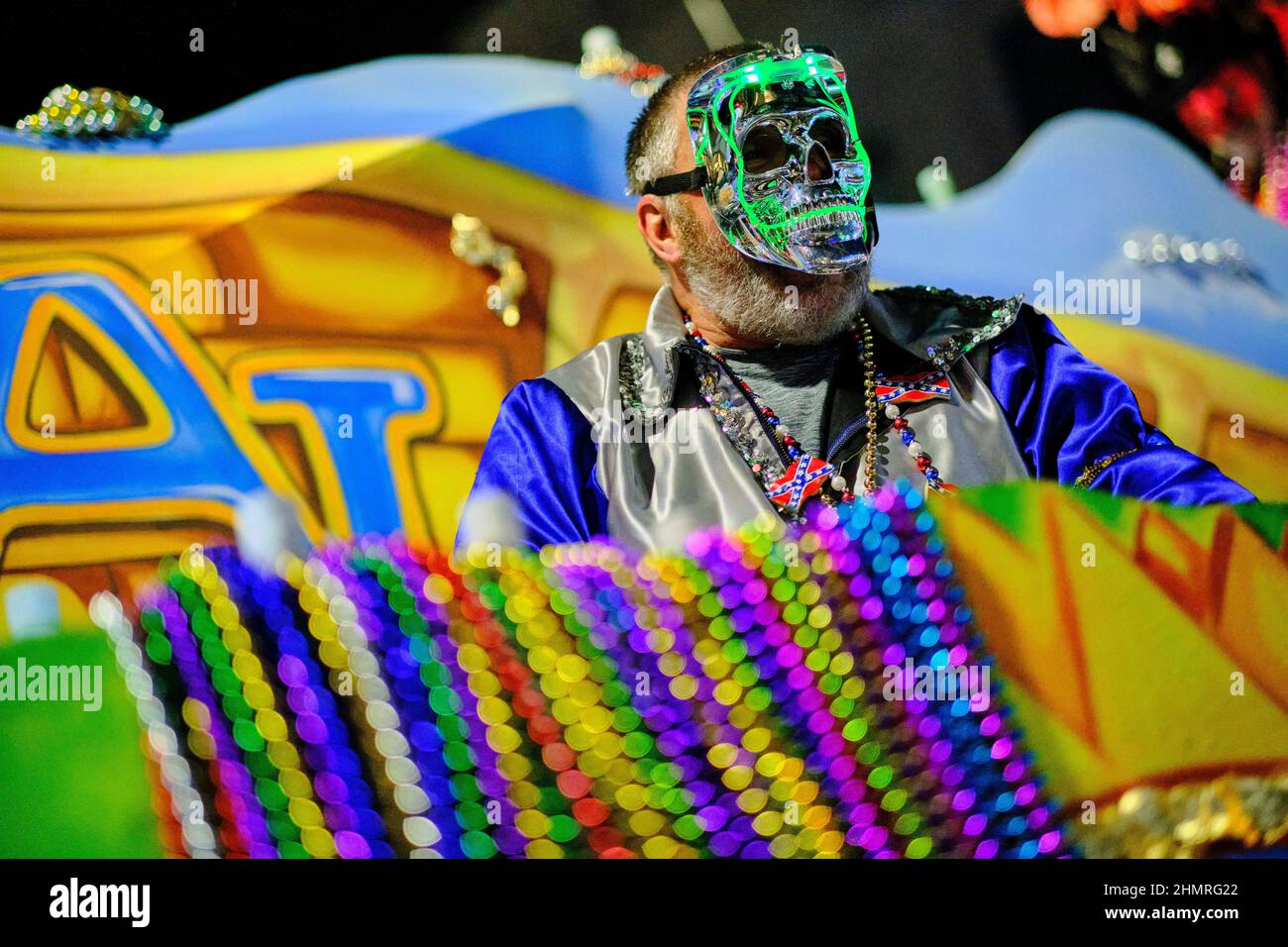 Mobile, Alabama, USA. 11th Feb, 2022. A float rider with the Conde ...