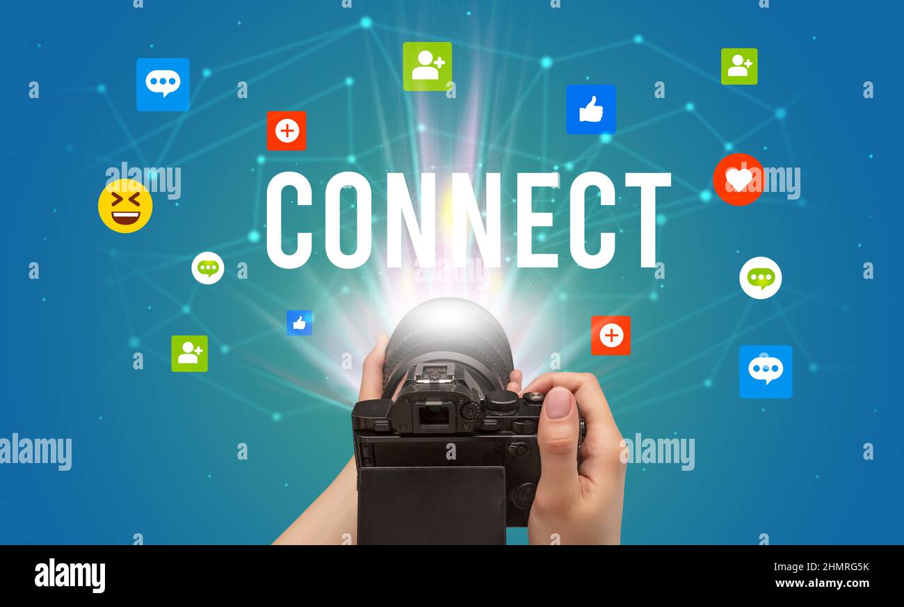 Using camera to capture social media content Stock Photo - Alamy