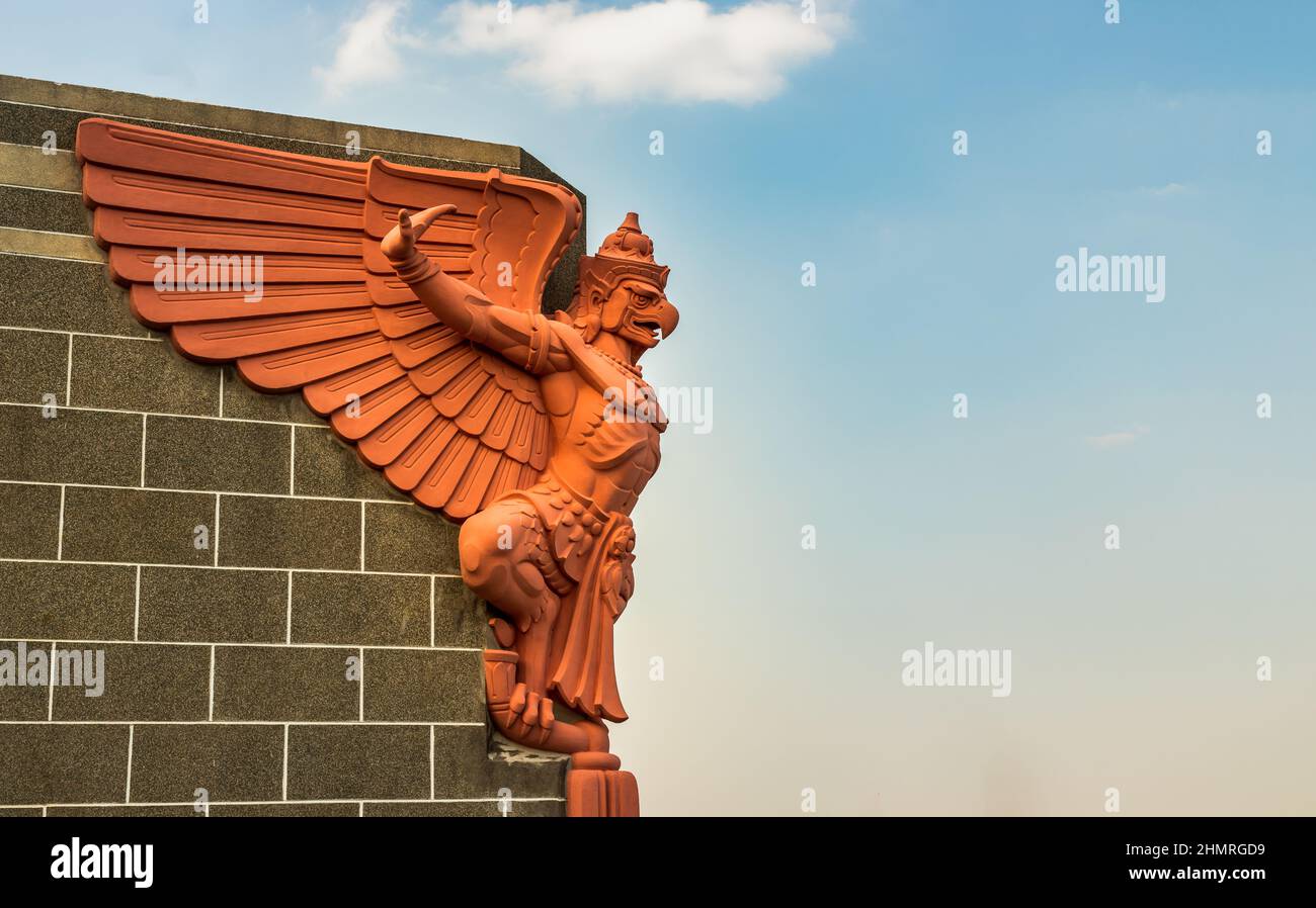 Bangkok, Thailand. Feb - 06, 2022 : Red garuda statue on corner ...